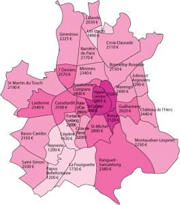 Immobilier Toulouse : la carte des prix par quartiers en 2015 ...